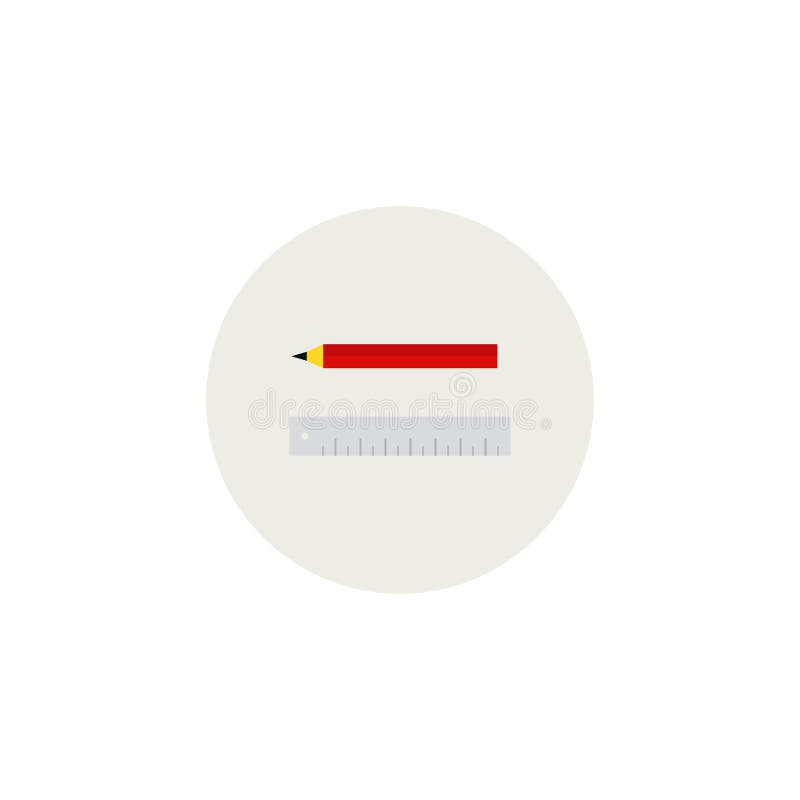 Pencil With Ruler. Isolated Vector Illustration. Stock Vector ...