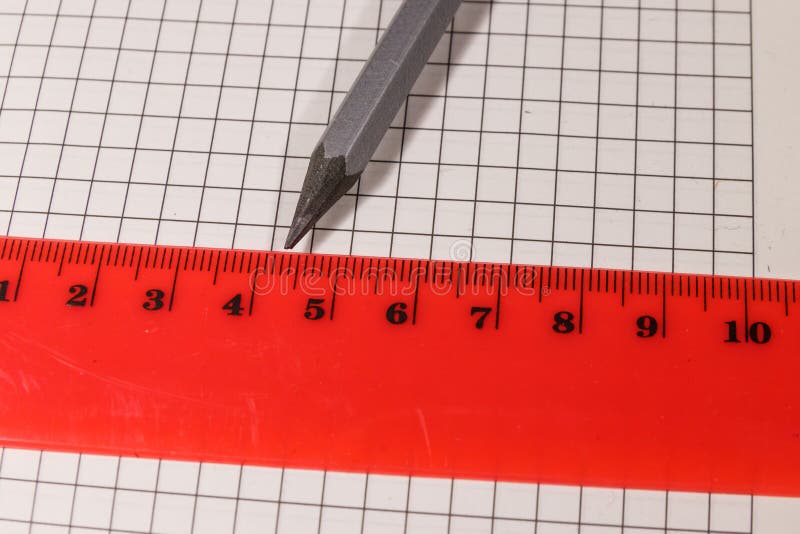 Pencil and Ruler on Notepad Sheet Stock Image - Image of blank, object ...