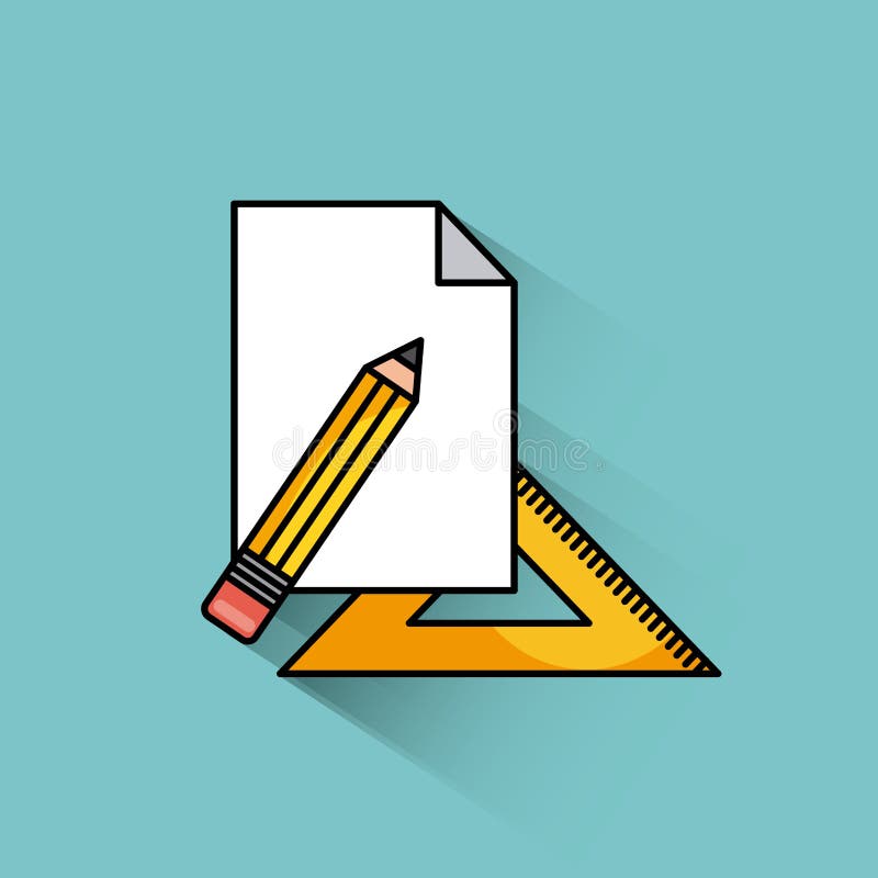 Pencil Ruler Paper Illustration Stock Vector - Illustration of rule ...