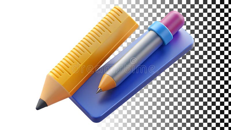 Pencil and Ruler Drafting Tools for Drawing and Measuring Instruments ...