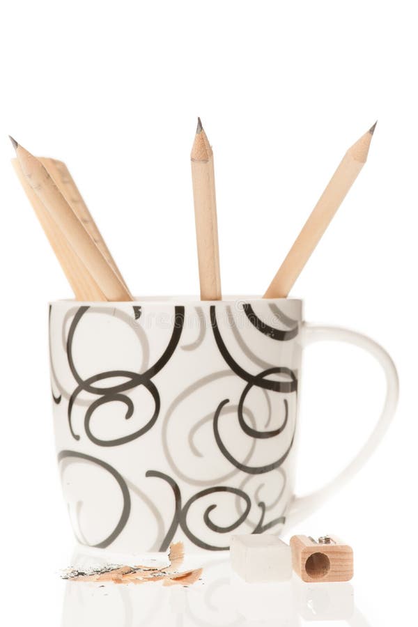 Pencil Ruler Sharpener and Eraser Over White Background Stock Photo ...