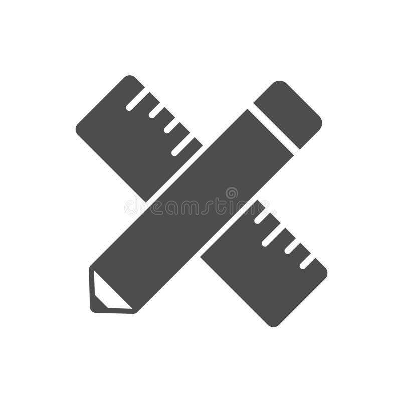 Pencil and Ruler Vector Icon Isolated on White Stock Vector ...