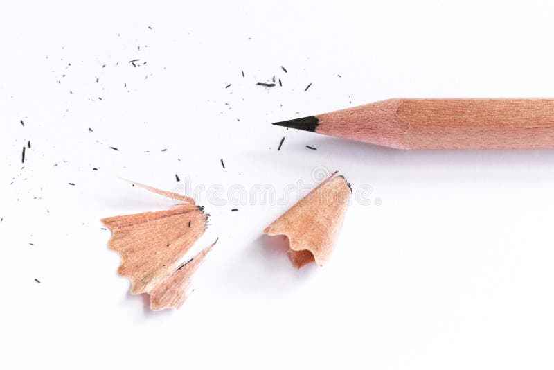 Pencil and Scrap Isolated on White Paper Background. Stock Image ...