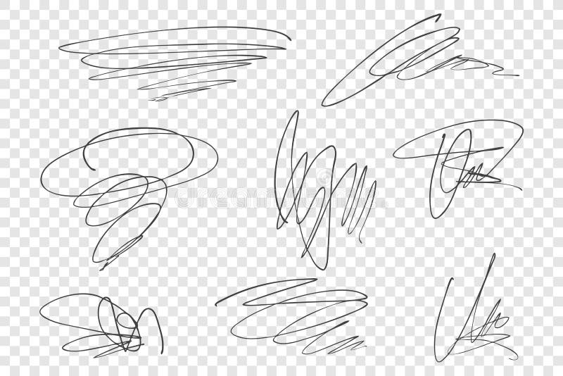 Pencil Scrawls Vector Illustrations Set Stock Vector - Illustration of ...