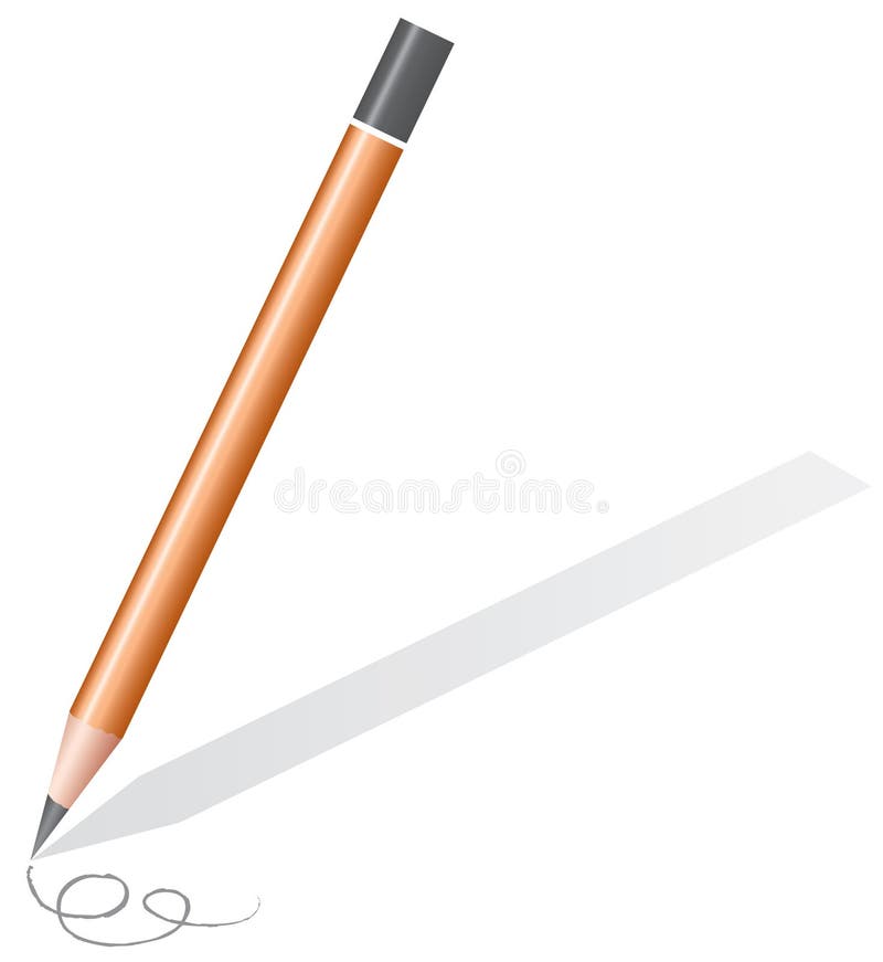 Pencil with shadow stock vector. Illustration of shape - 18528201