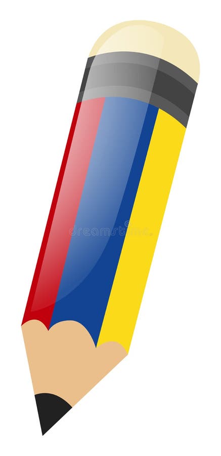 Pencil with Sharp Led and Round Eraser Stock Vector - Illustration of ...