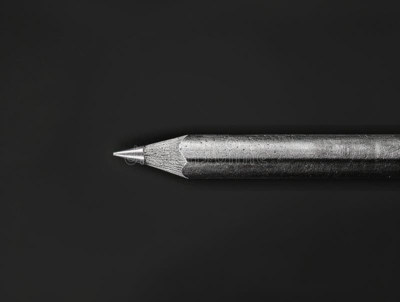 Pencil with a Sharp Point is Shown on a Black Background Stock Image ...