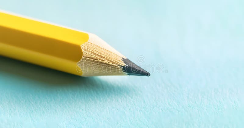 Pencil with Sharpened Point at End Put on Colored Paper Stock Image ...