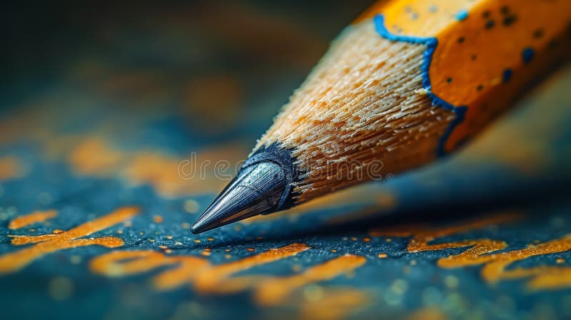 A Pencil with a Sharpened Point is on a Piece of Paper. Stock Photo ...