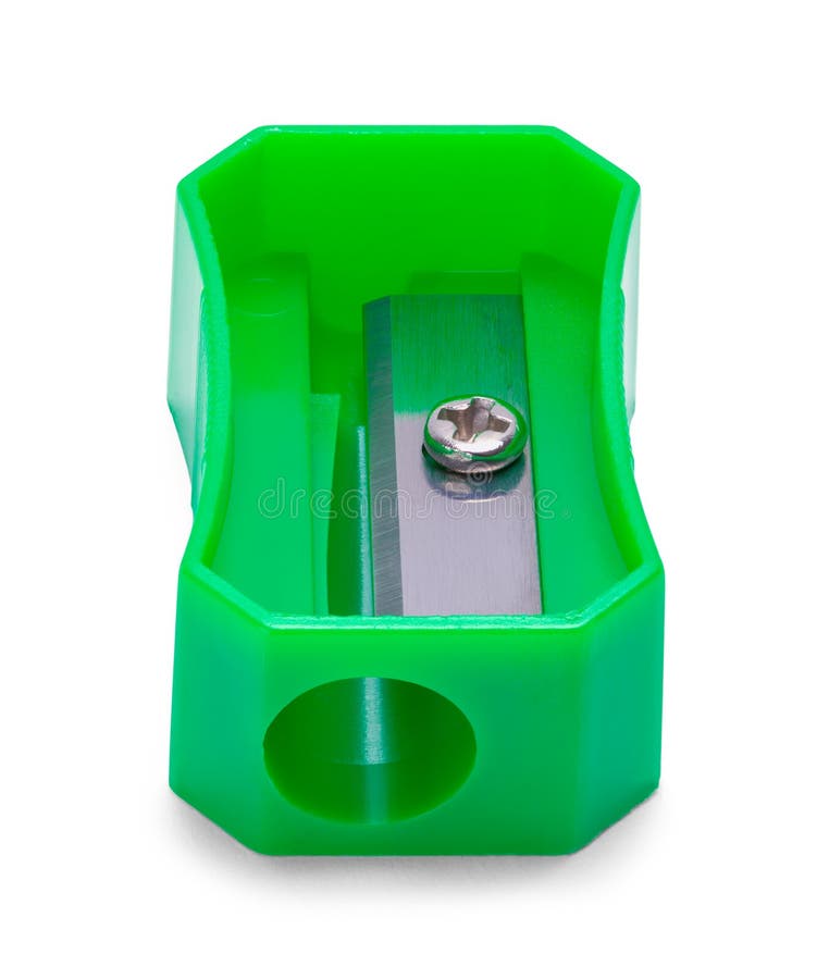 Pencil Sharpener Green Front Stock Photo - Image of white, sharpener ...