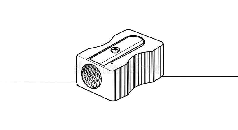 Pencil Sharpener Line Art on White Background Stock Illustration ...