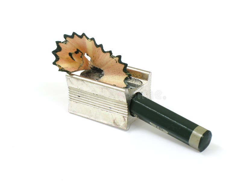 Pencil in Sharpener and Shaves Stock Image - Image of erase, college ...