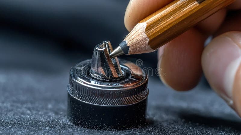 Pencil Sharpening Technique Home Workspace Step-by-step Guide Close-up ...