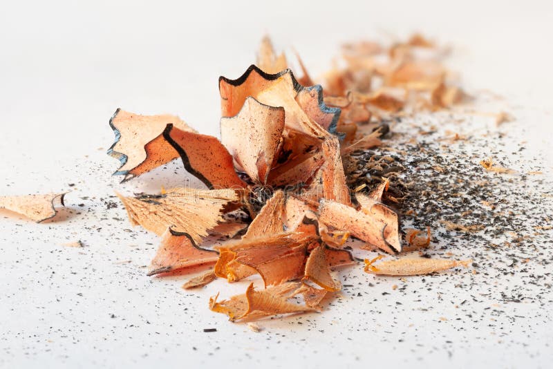 Pencil Shavings. Wooden Pencil Shavings Stock Image - Image of ...