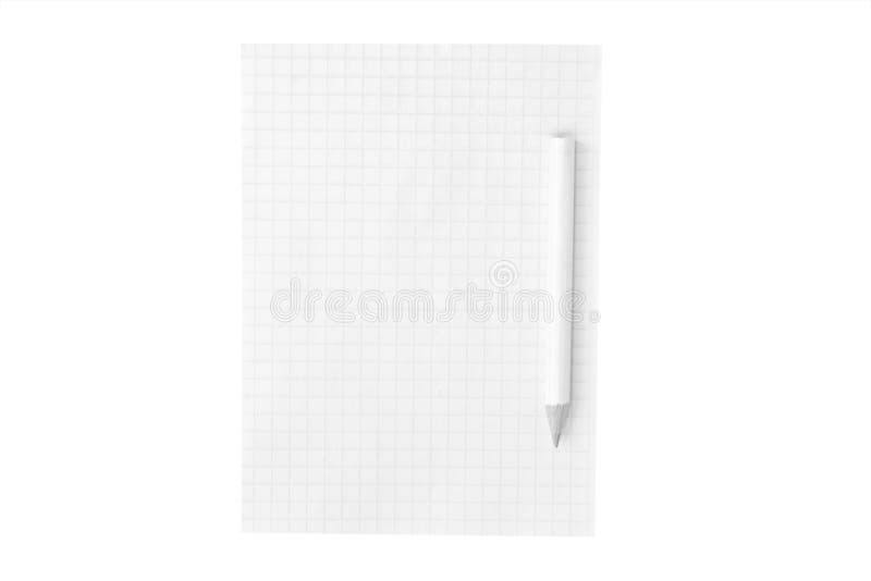 Pencil on the Sheet Checked Stock Image - Image of business, square ...