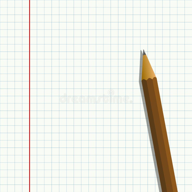 Pencil on a Sheet of Paper Vector Stock Vector - Illustration of ...