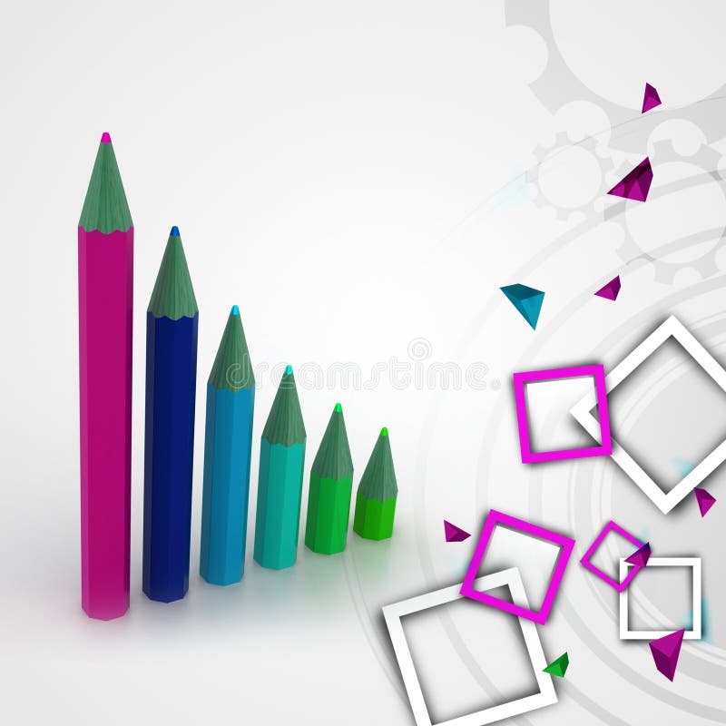 Pencil showing Bar Graph stock vector. Illustration of learn - 21893716