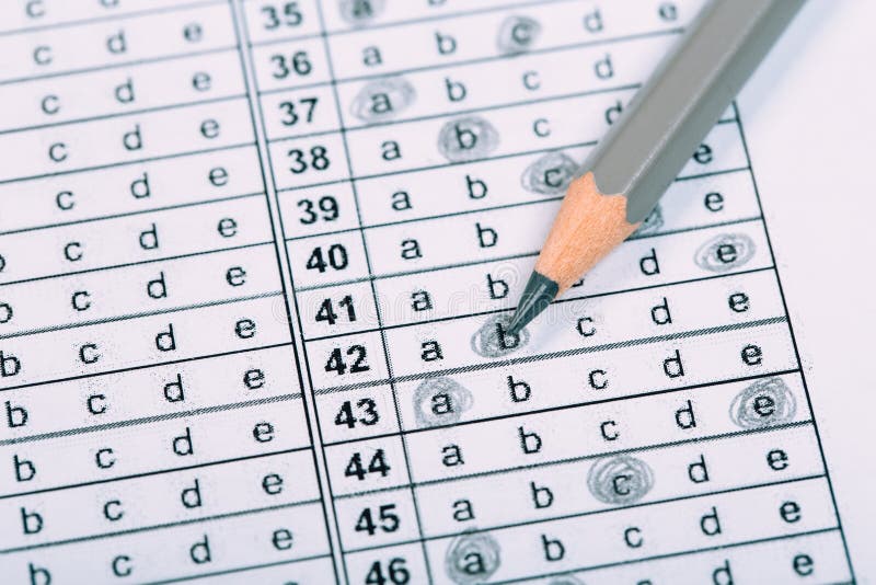 A Pencil Sitting on a Test Bubble Sheet Stock Photo - Image of bubble ...