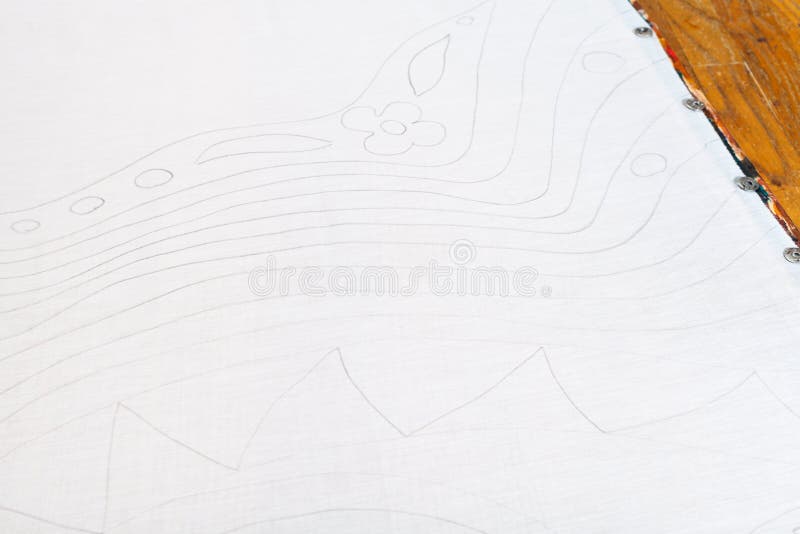 Pencil Sketch for Batik Painting Stock Image - Image of stretched ...
