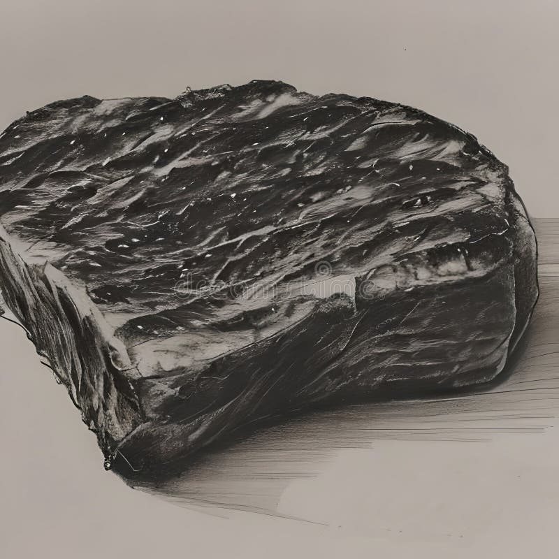 Pencil Sketch of Close Up of a Piece of Steak Generative AI Stock ...