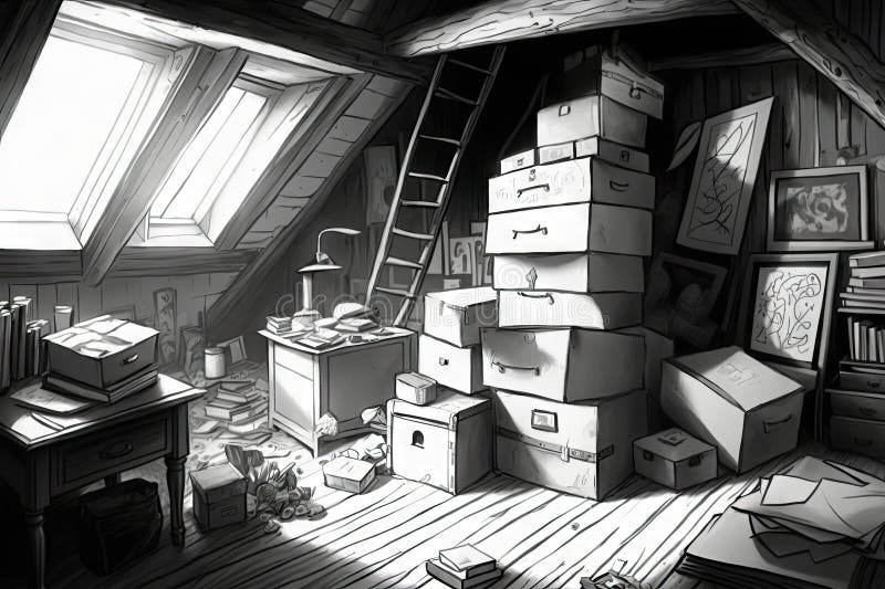 Attic Clutter Stock Illustrations – 35 Attic Clutter Stock ...