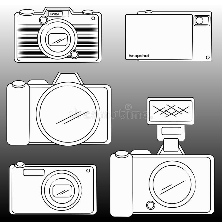 Pencil Sketch Dslr Camera Stock Illustrations – 27 Pencil Sketch Dslr ...