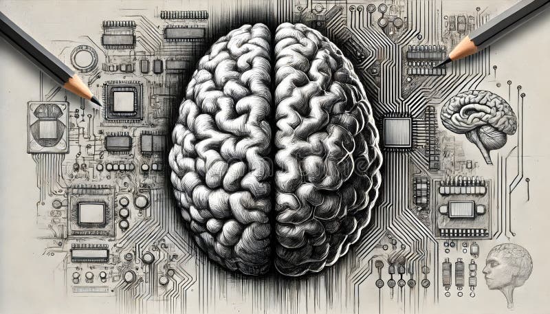 Pencil Sketch Fusion of Brain and Computer - Biological Computing ...