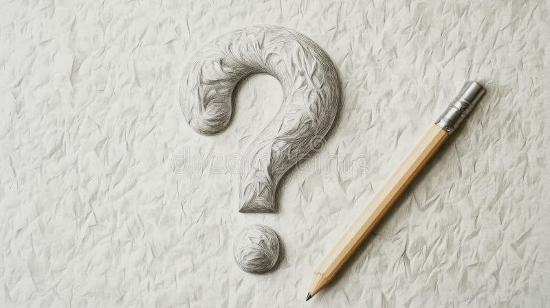 Pencil Sketch of a Question Mark on Textured Paper Stock Photo - Image ...