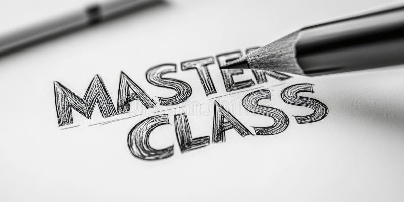 Pencil Sketch Style Typography Design Featuring the Words Master Class ...
