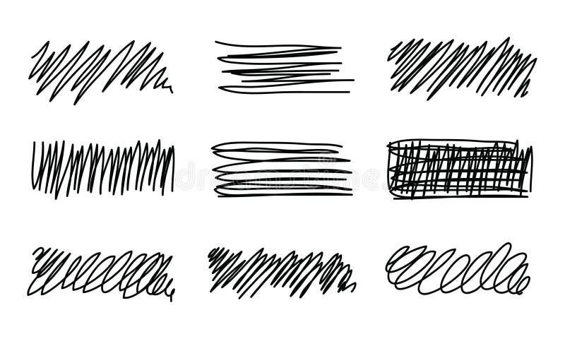 Pencil Sketch Texture Scribble Collection. Hand Drawn Freehand Scribble ...