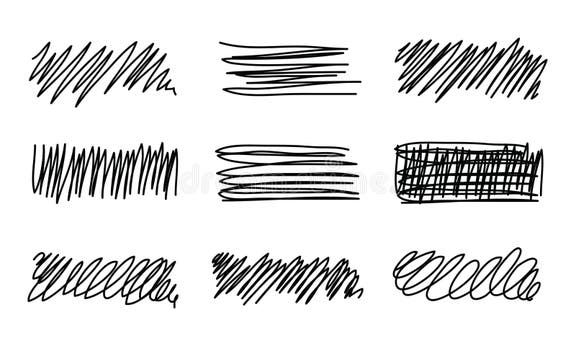 Pencil Sketch Texture Scribble Collection. Hand Drawn Freehand Scribble ...