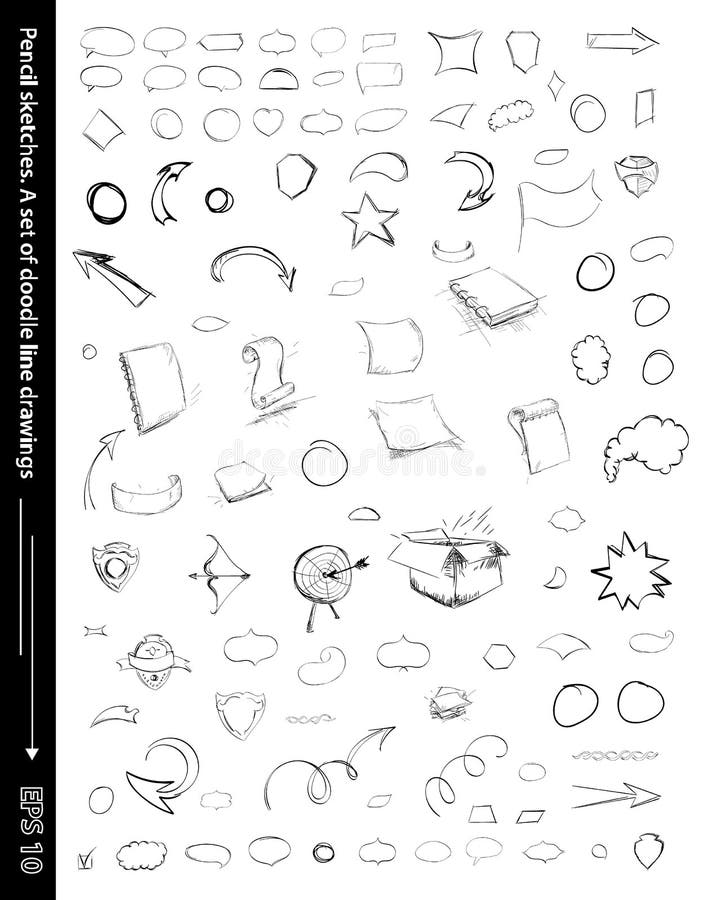 Pencil Sketches. Hand Drawn Scribble Shapes Stock Vector - Illustration ... Pencil Sketches. Hand Drawn Scribble Shapes Stock Vector - Illustration ...