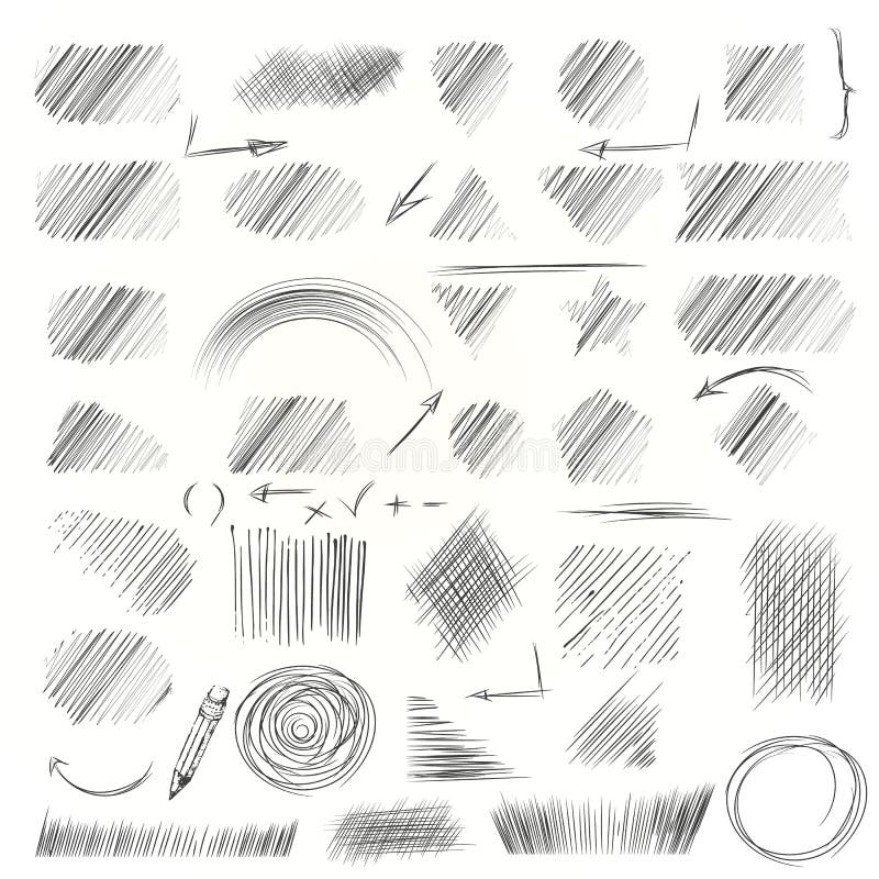 Pencil Sketches.Hand Drawn Scribble Shapes. Stock Vector - Illustration ...