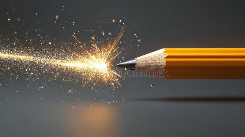 Pencil Spark Creativity Burst Stock Photo - Image of glow, energy ...