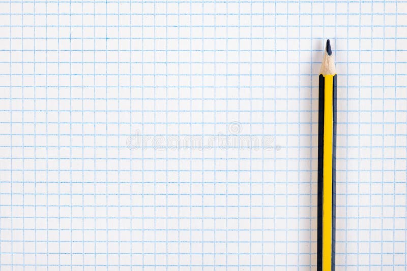 Pencil on the Square Paper stock photo. Image of supplies - 218712658
