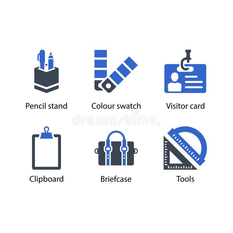 Pencil Stand, Colour Swatch, Visitor Card, Clipboard, Briefcase, Tools ...
