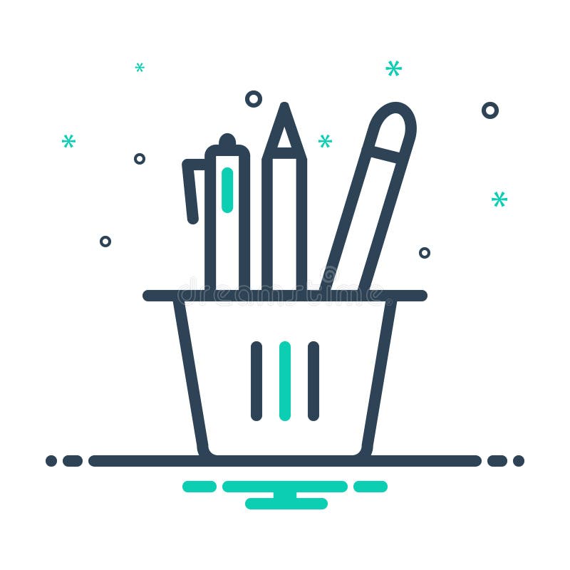 Black Mix Icon for Pencil Stand, Pen and Stand Stock Vector ...