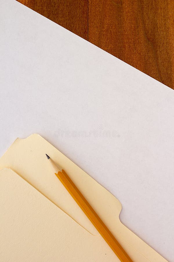 Pencil and Standard Office Paper Stock Image - Image of document, diary ...