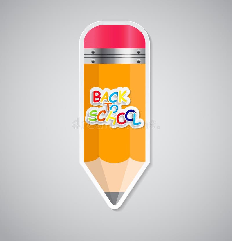 Pencil Sticker Label Vector Illustration Stock Vector - Illustration of ...