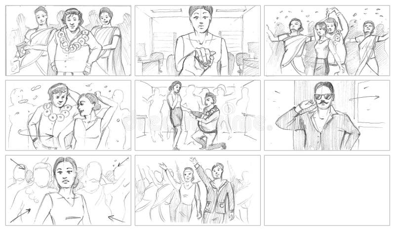 Pencil storyboards stock illustration. Illustration of comedy - 101683894