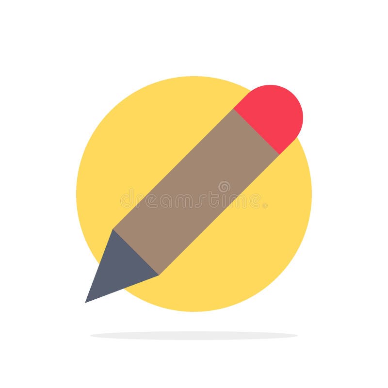 Pencil, Study, School, Write Abstract Circle Background Flat Color Icon ...