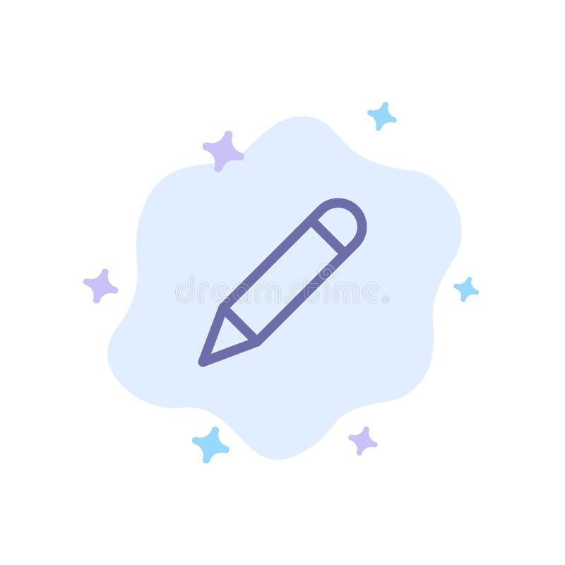 Pencil, Study, School, Write Blue Icon on Abstract Cloud Background ...