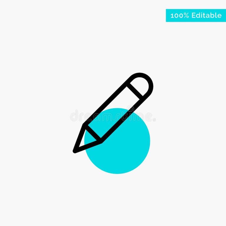 Pencil, Study, School, Write Turquoise Highlight Circle Point Vector ...