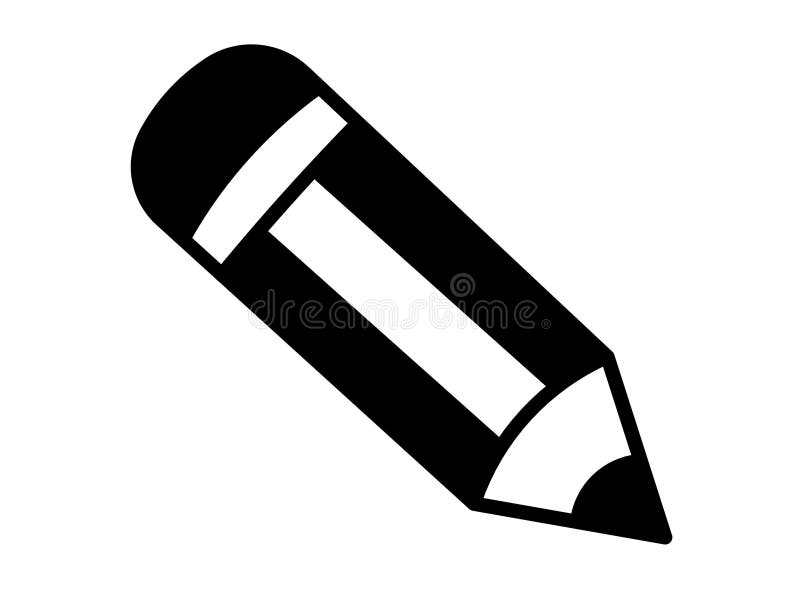Pencil for Studying with a Black and White Theme Stock Illustration ...