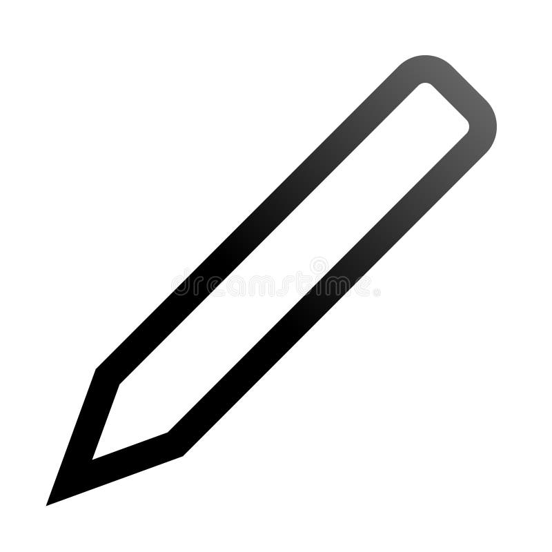 Pencil Symbol Icon - Black Gradient Outline, Isolated - Vector Stock ...