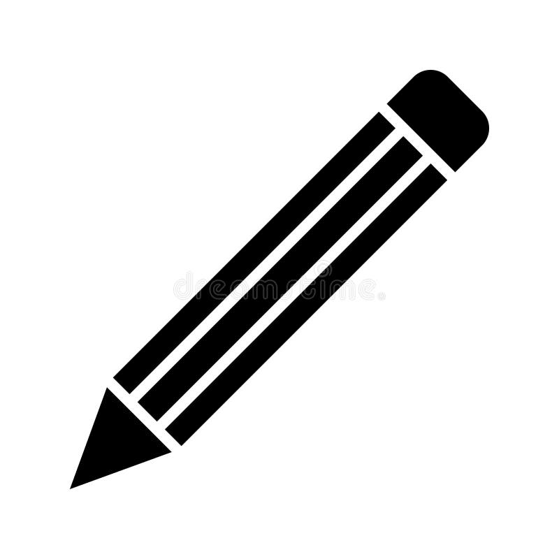 Pencil Symbol Icon - Black Simple, Isolated - Vector Stock Vector ...