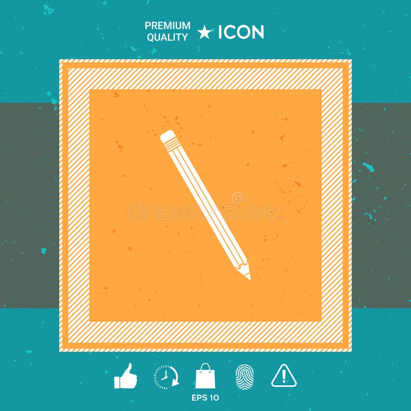 Pencil symbol icon stock vector. Illustration of communication - 107105021