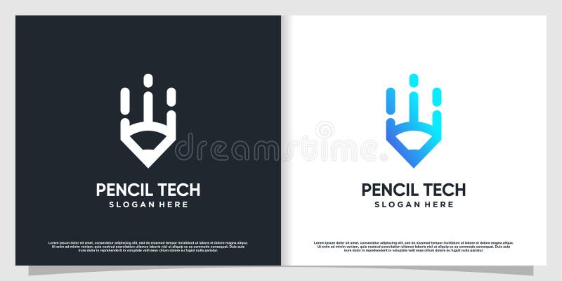 Pencil Tech Logo with Modern Concept Premium Vector Part 1 Stock Vector ...