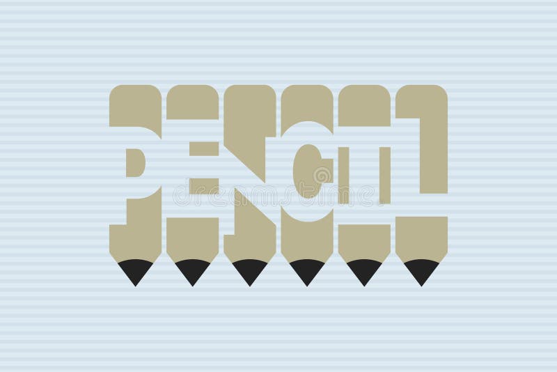 Pencil Text with Pen Symbol Creative Ideas Design. Pencil Typography ...