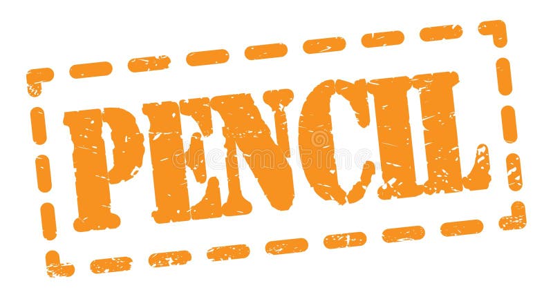 PENCIL Text Written on Orange Stamp Sign Stock Illustration ...